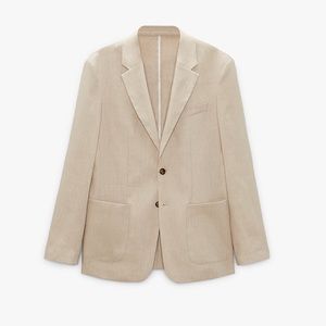 Zara | Jackets & Coats | Zara Men Linen Blend Blazer Natural Nwt | Poshmark